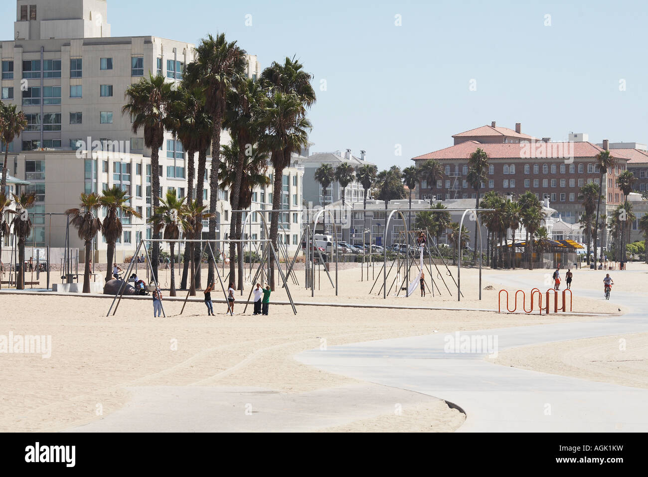 The Bike Path or Strand Heading Past Old Muscle Beach at Santa Monica ...