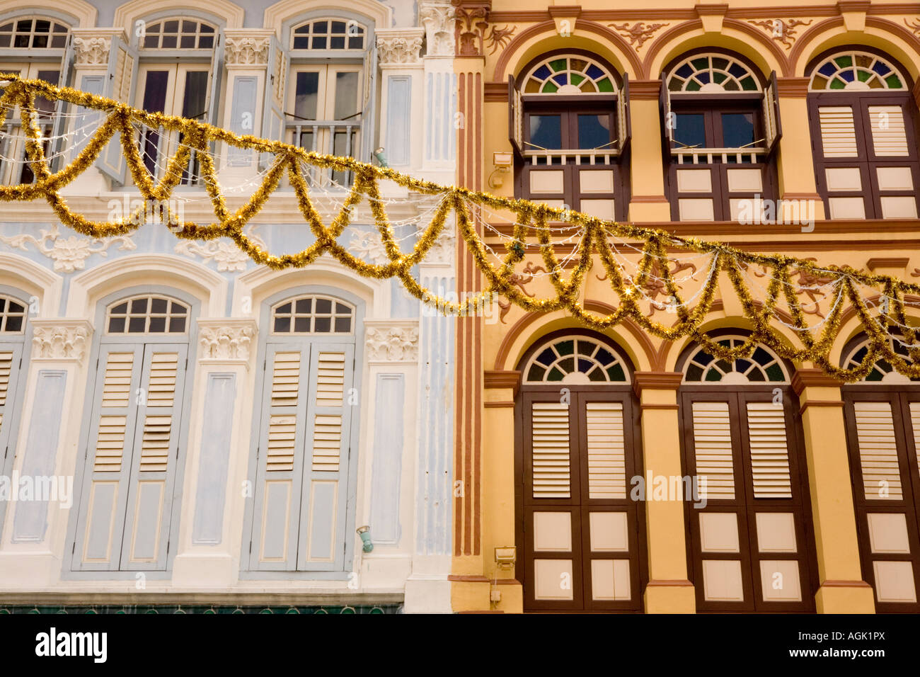 Shop House Windows 2 Stock Photo - Alamy