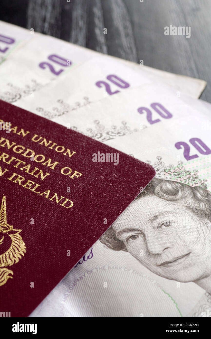 Money in a passport hi-res stock photography and images - Alamy