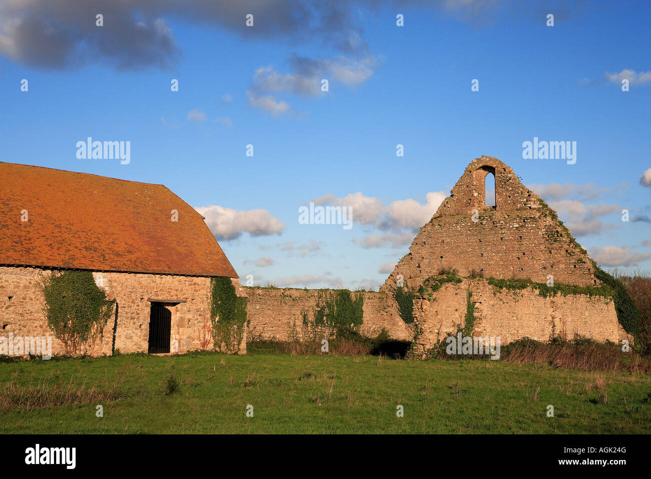 St Leonards Grange medieval tithe barn The New Forest Hampshire England ...