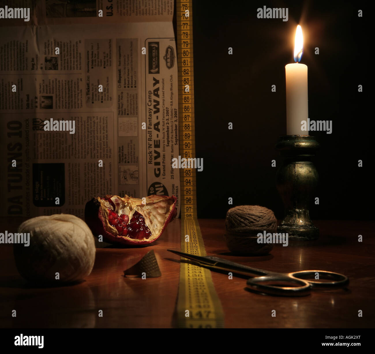 Still life candle painting hi-res stock photography and images - Alamy