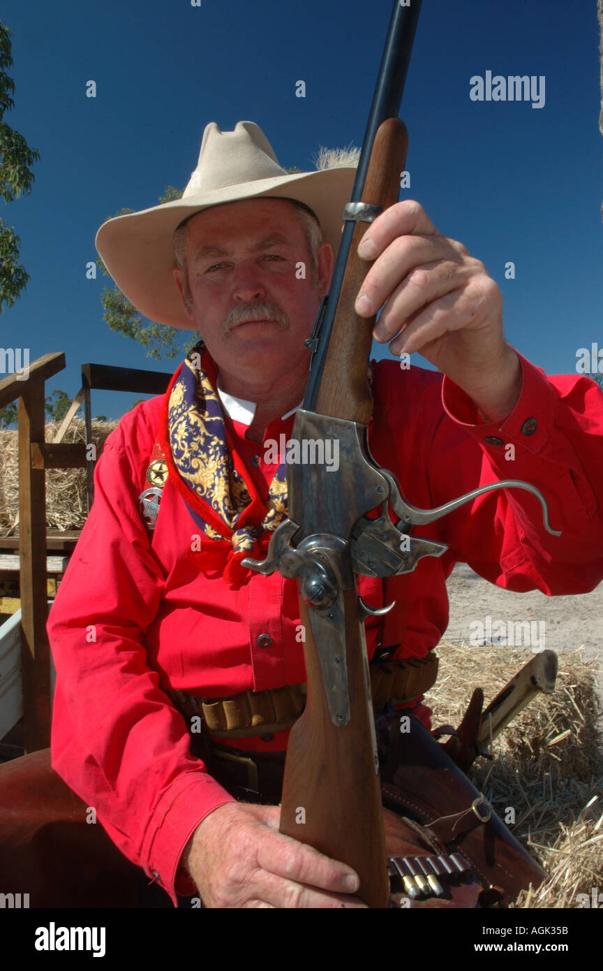 falling block action Henry 50 cal carbine western shooting competition ...