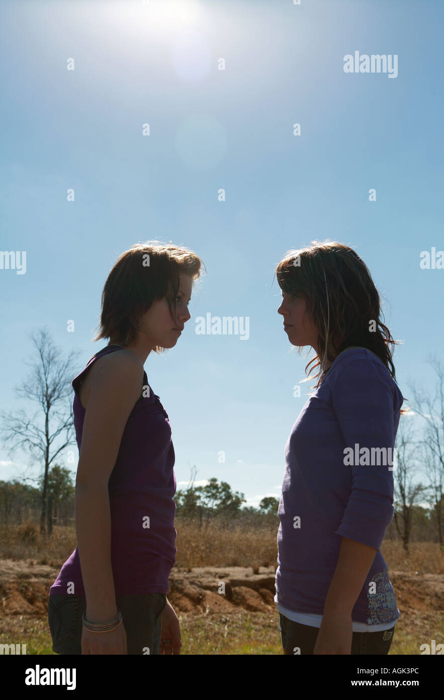 Serious conversation two girls hi-res stock photography and images - Alamy