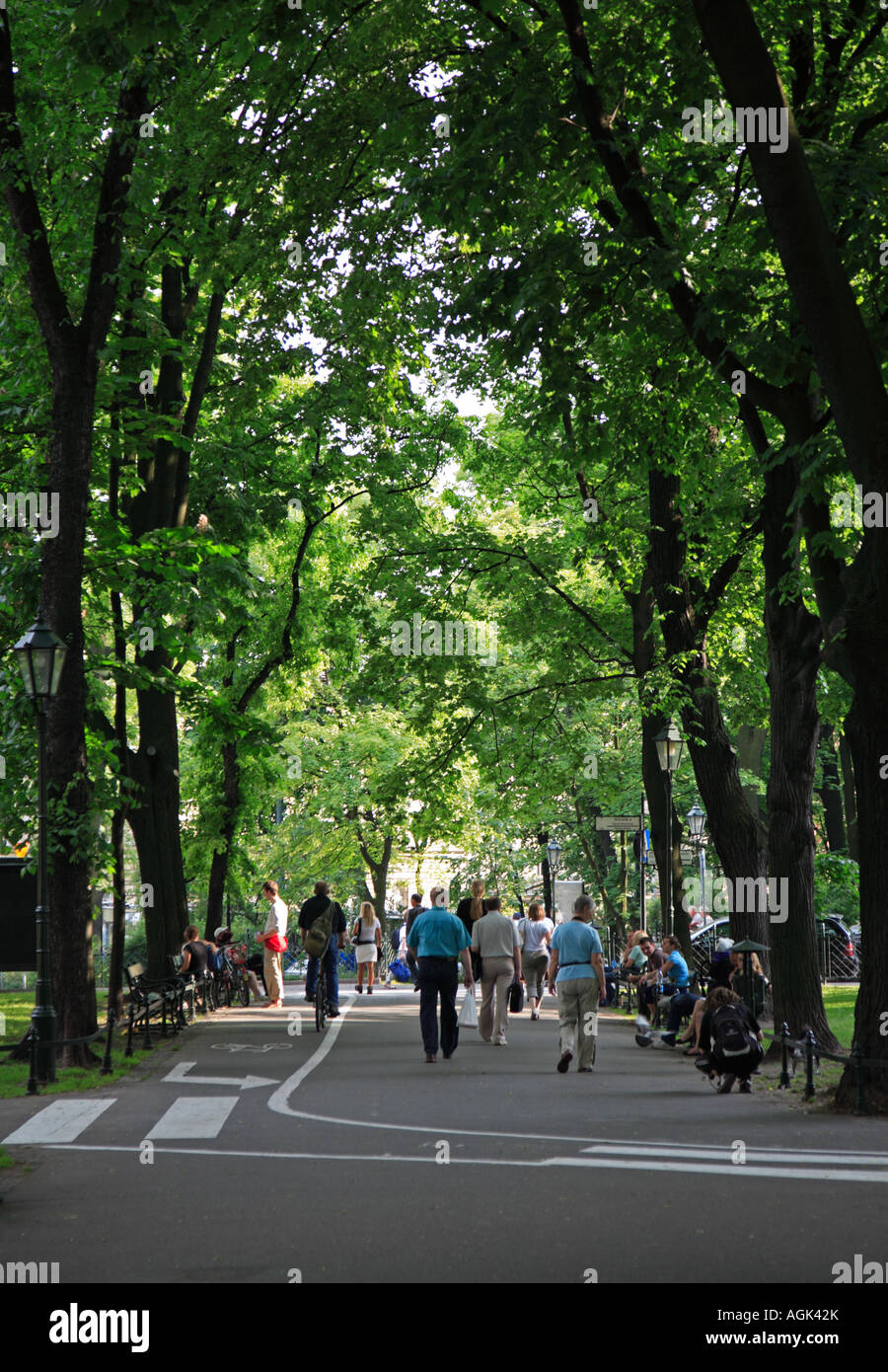Walk through the Planty at Kracow the original capital of Poland Stock ...