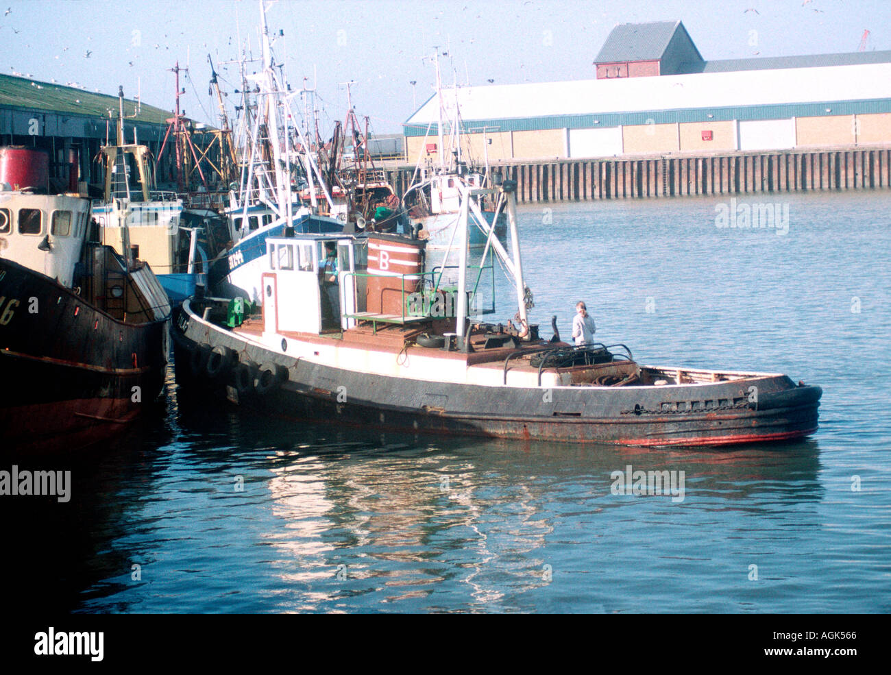 St Saint Olaf at work in Fleetwood Fish Dock Lancashire England Stock ...
