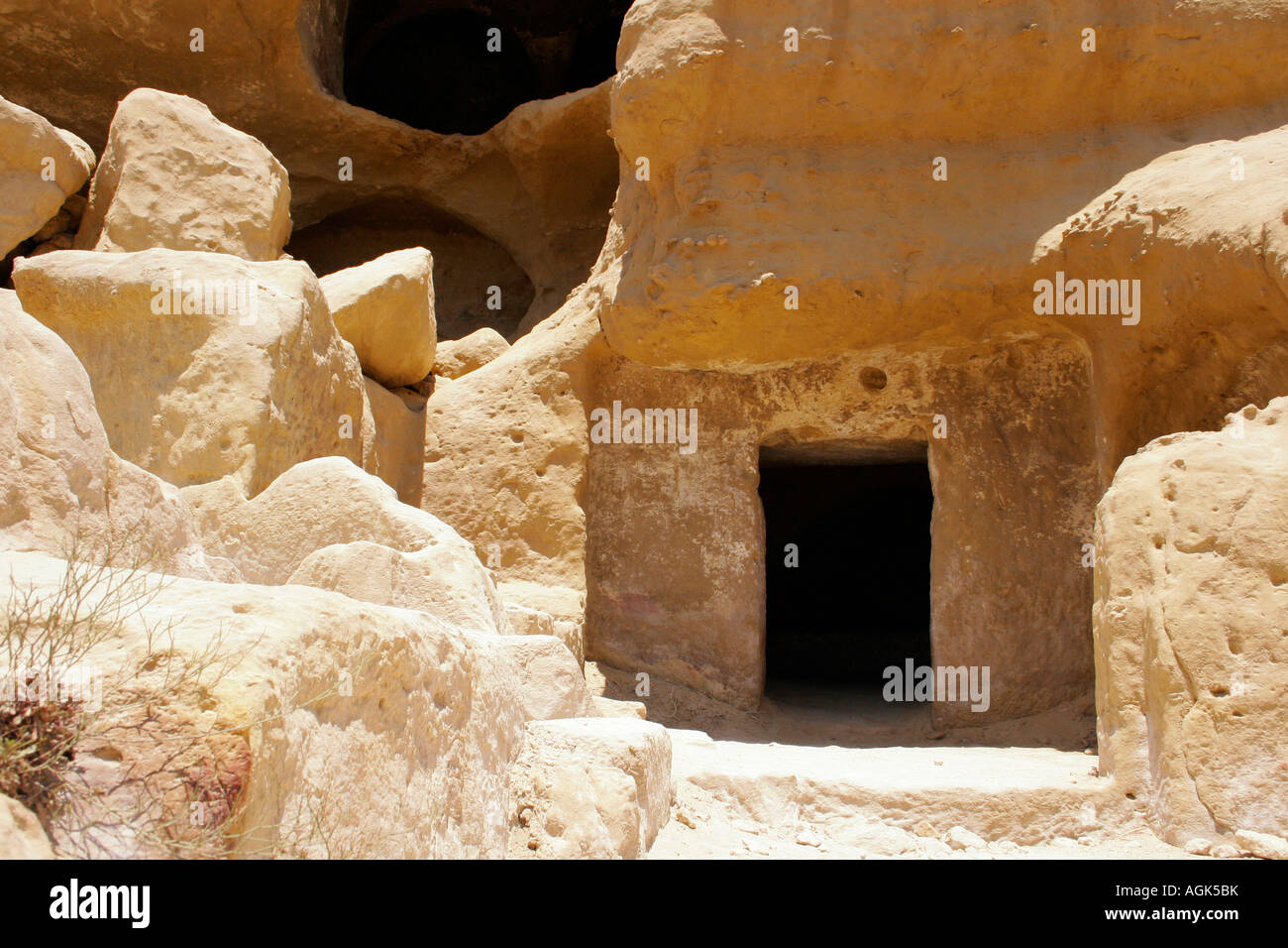 ANCIENT ROMAN TOMBS AT MATALA. CRETE. MEDITERRANEAN GREEK ISLAND ...