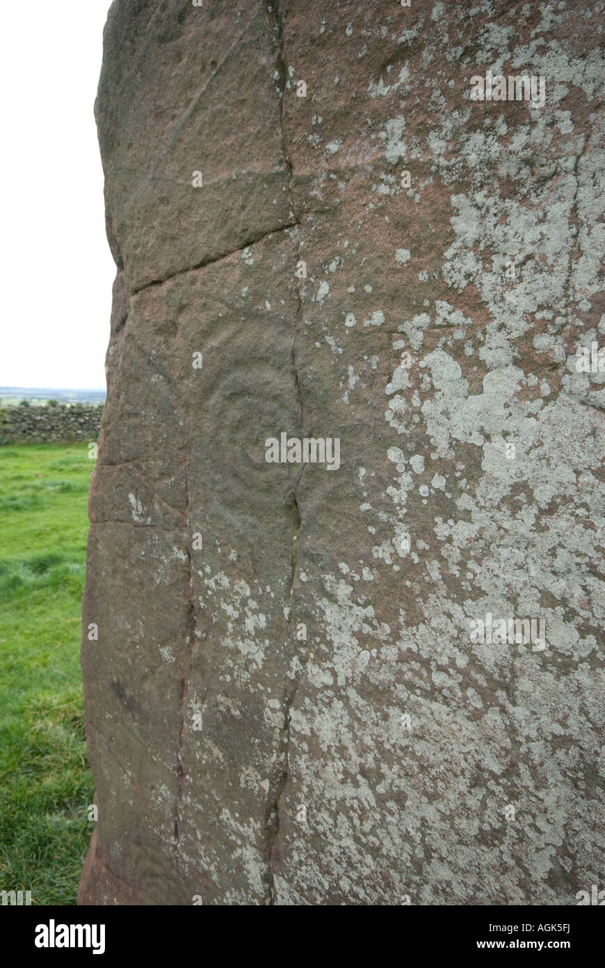 The ancient stone in Cumbria, England known as Long Meg Stock Photo - Alamy