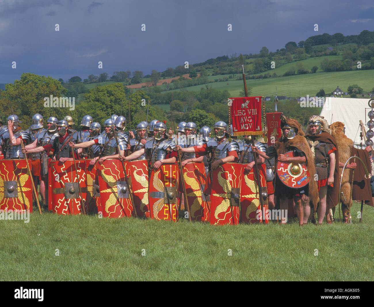 Roman re-enactments at Chesters Fort, Chollerford, Northumberland Stock ...