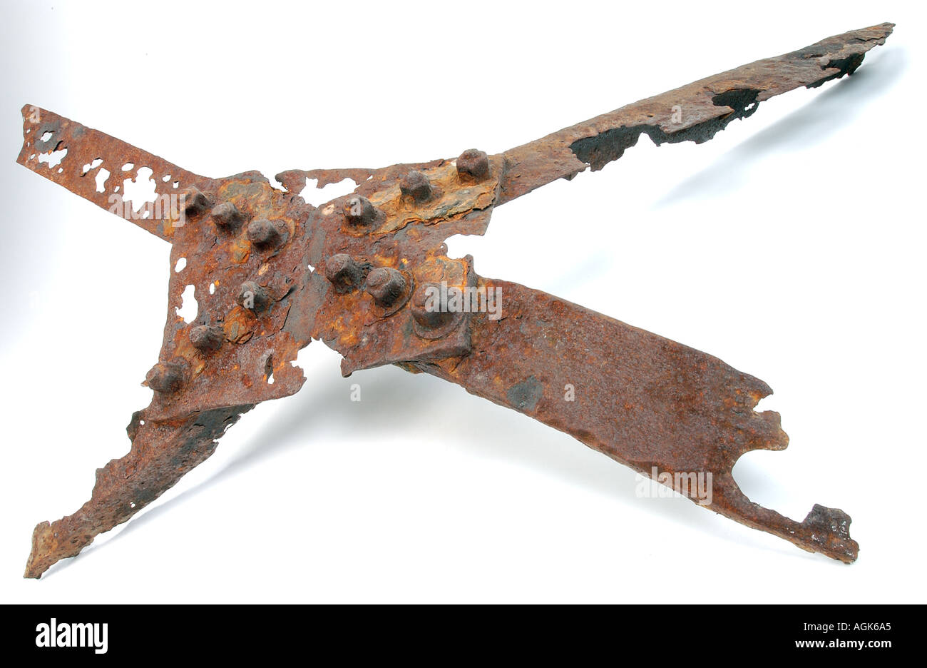 Iron struts and bolted plate severely rusted Stock Photo - Alamy