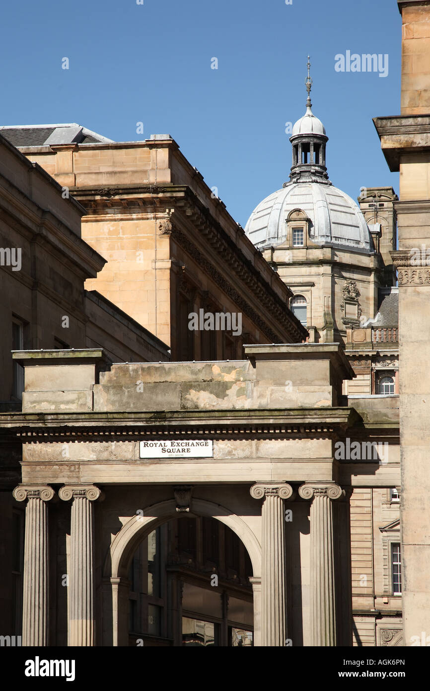 building detail of Royal Exchange Square, Glasgow, Scotland Stock Photo ...