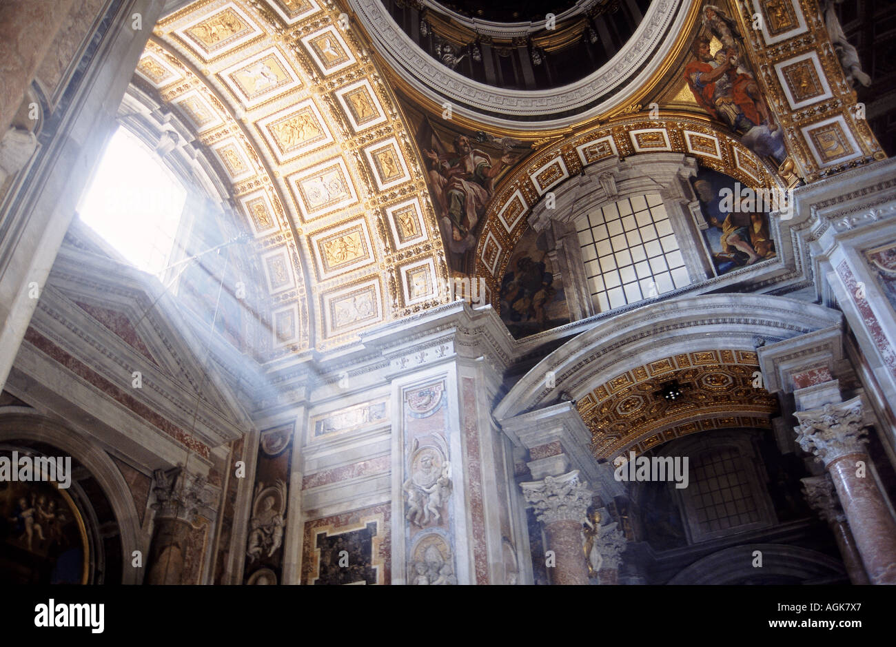 ray of sunlight in St Peter s Cathedral Vatican Rome Italy Stock Photo ...
