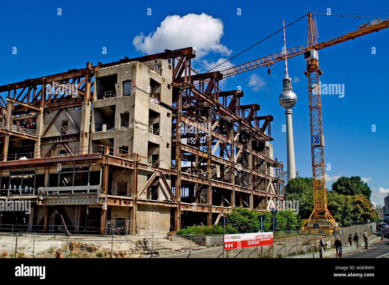 Tear down of the old parliament building of the GDR, Berlin Germany ...