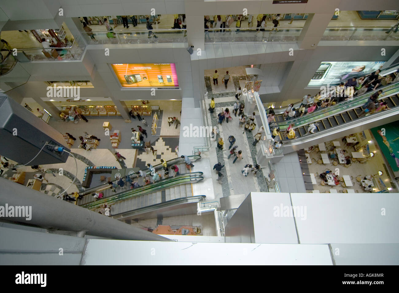 modern shopping center with escalators Stock Photo - Alamy
