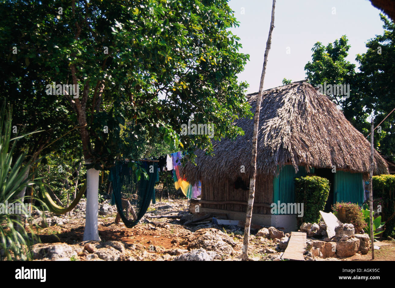 Mayan construction used as a church by the Mayan community of Nohoch ...