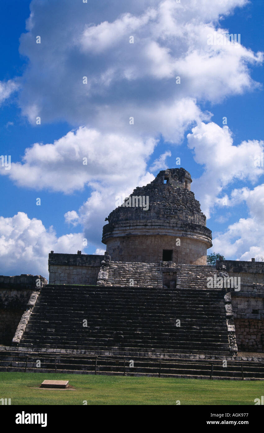 View of the Caracol the ruined Mayan Observatory at the archaeological ...