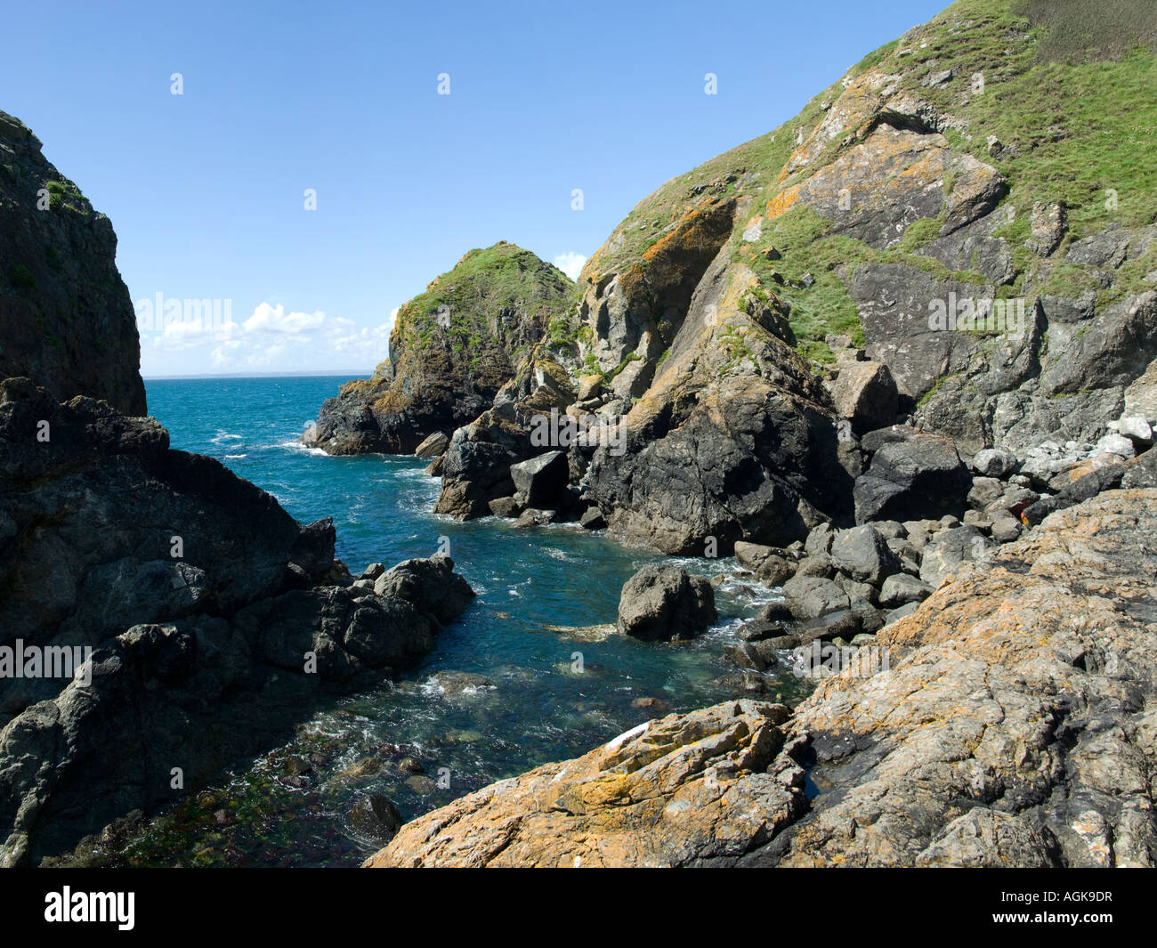 mullion cove cornish coast cornwall england uk Stock Photo - Alamy
