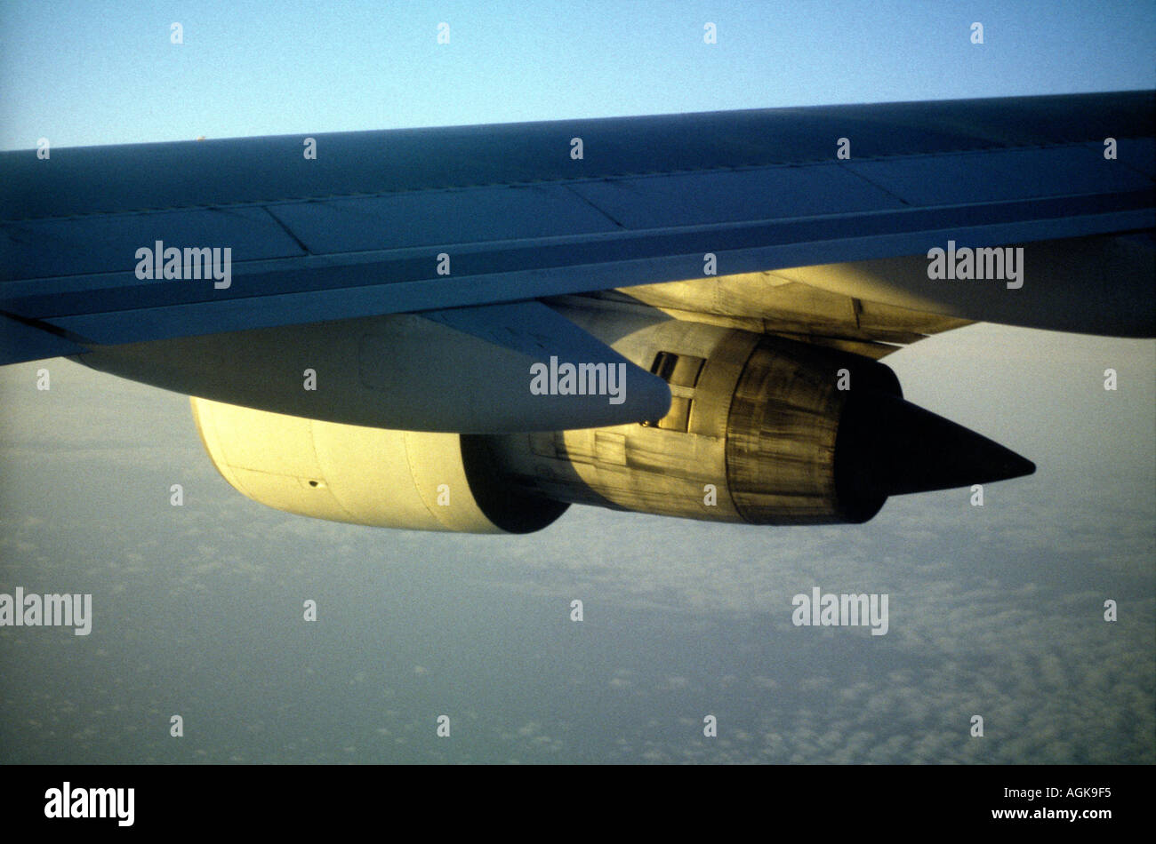 Jet Engine on Aircraft Wing Stock Photo - Alamy