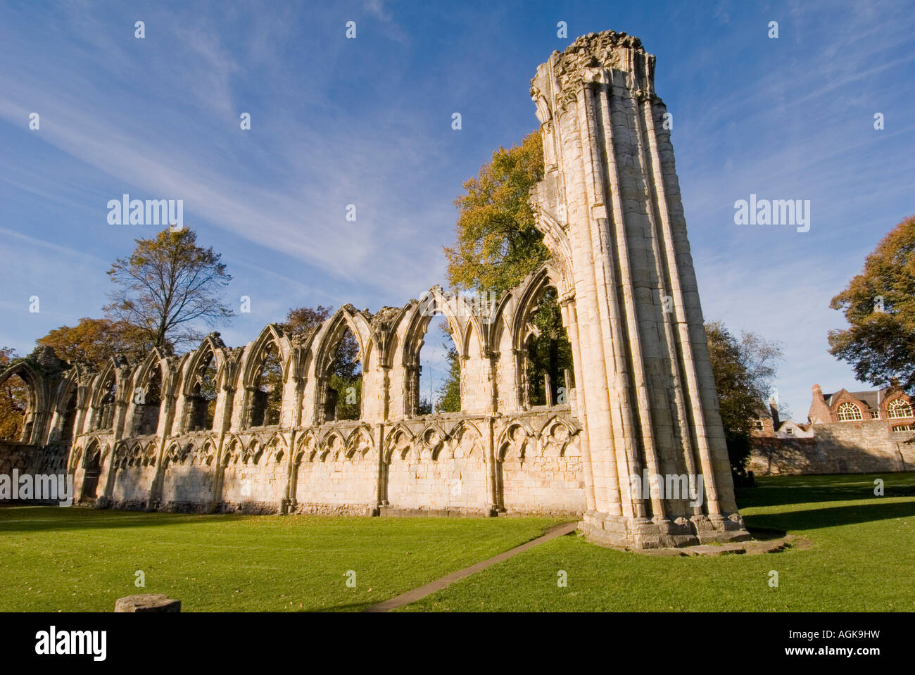 abbey walls york Stock Photo - Alamy