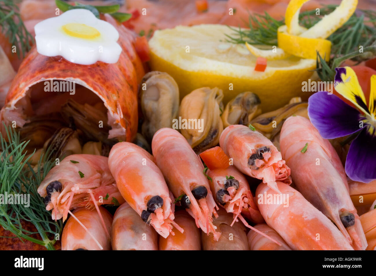 Selection of seafood ready to eat Stock Photo - Alamy