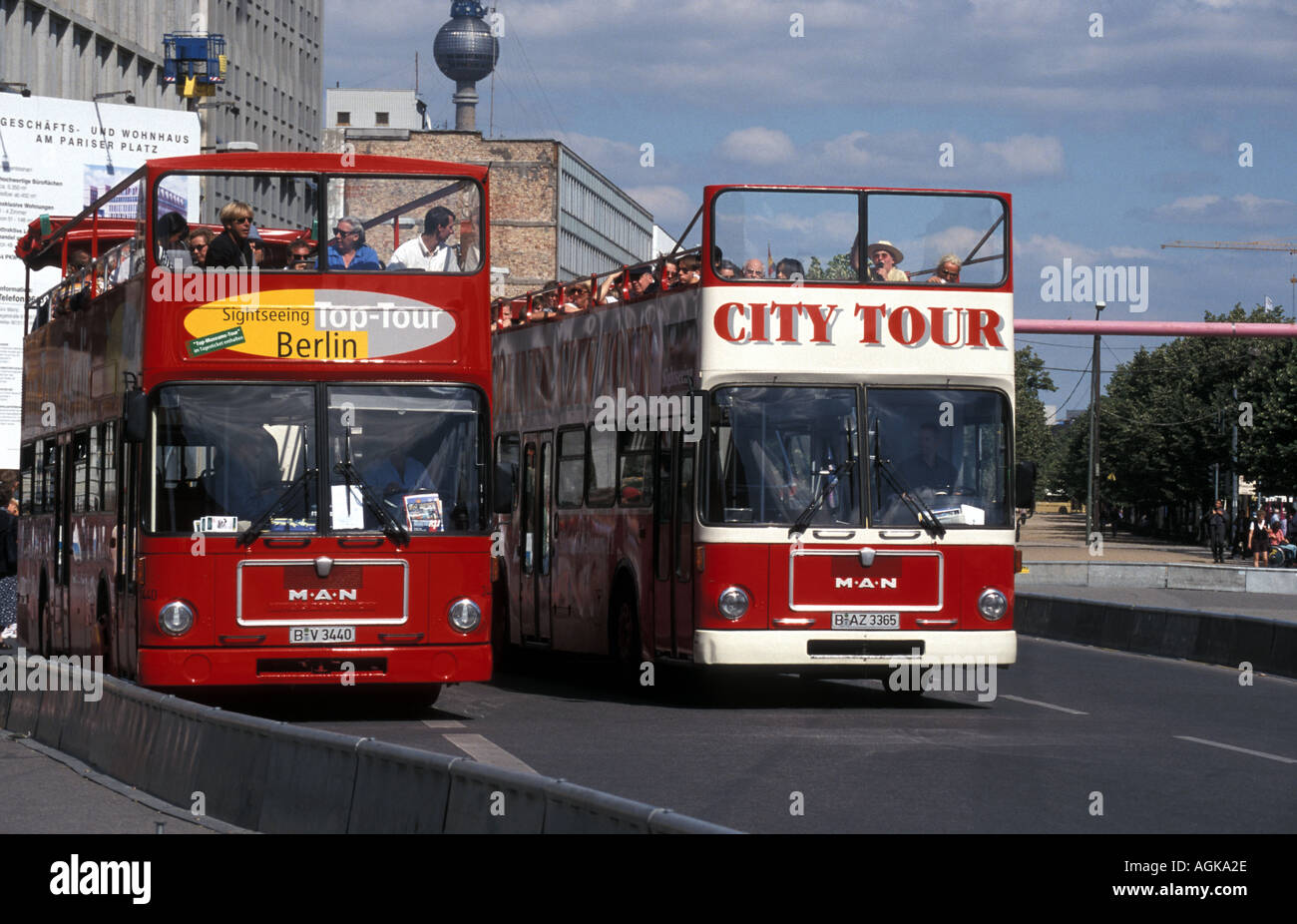 two sightseeing buses in Berlin Stock Photo - Alamy
