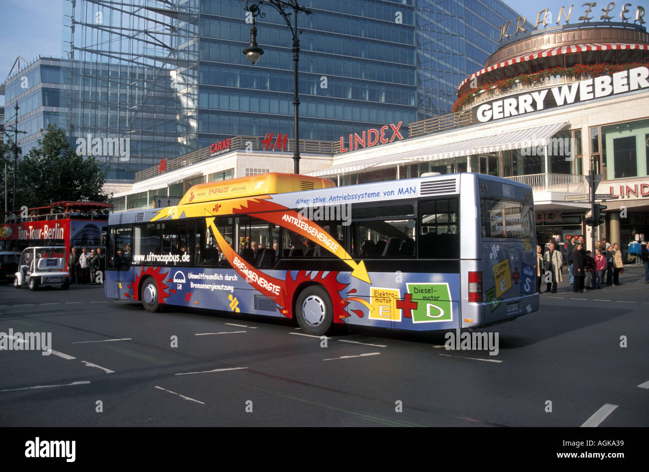 hybrid bus running on diesel fuel or electricity Stock Photo - Alamy