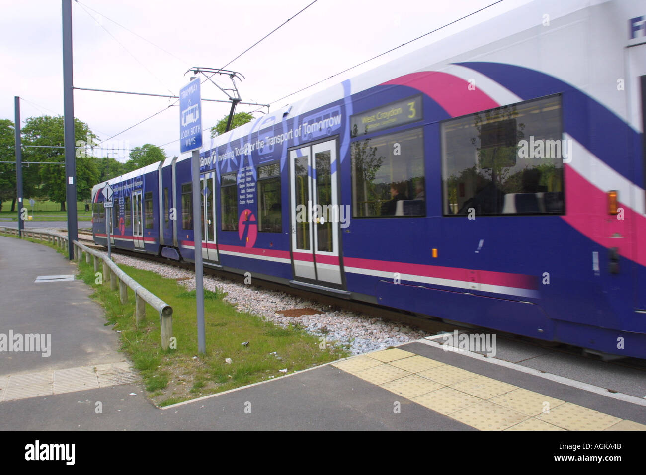 Tram on new Tramlink service Croydon Surrey UK Stock Photo - Alamy