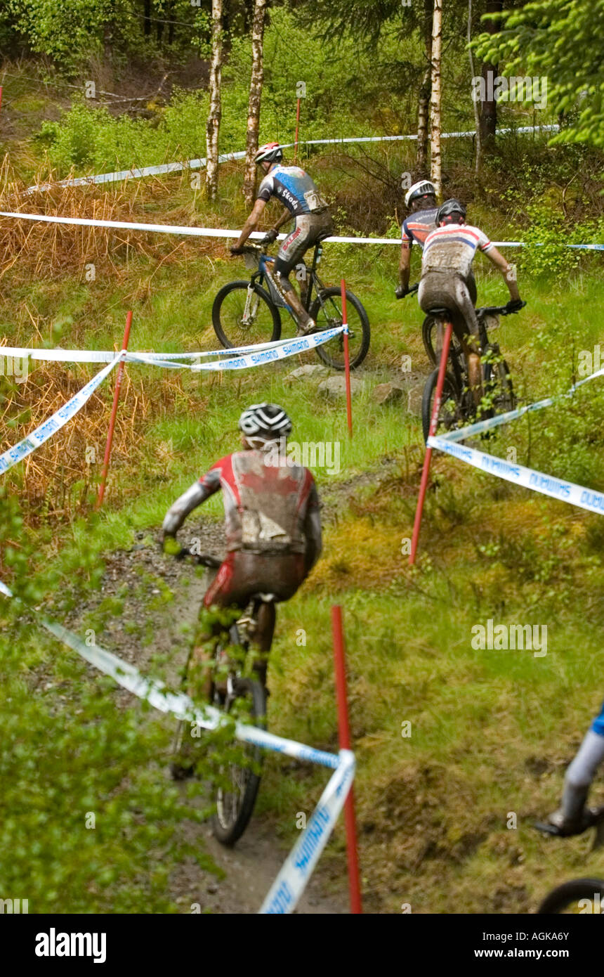 Cross country mountain bike racing in the UCI World Cup Fort William ...