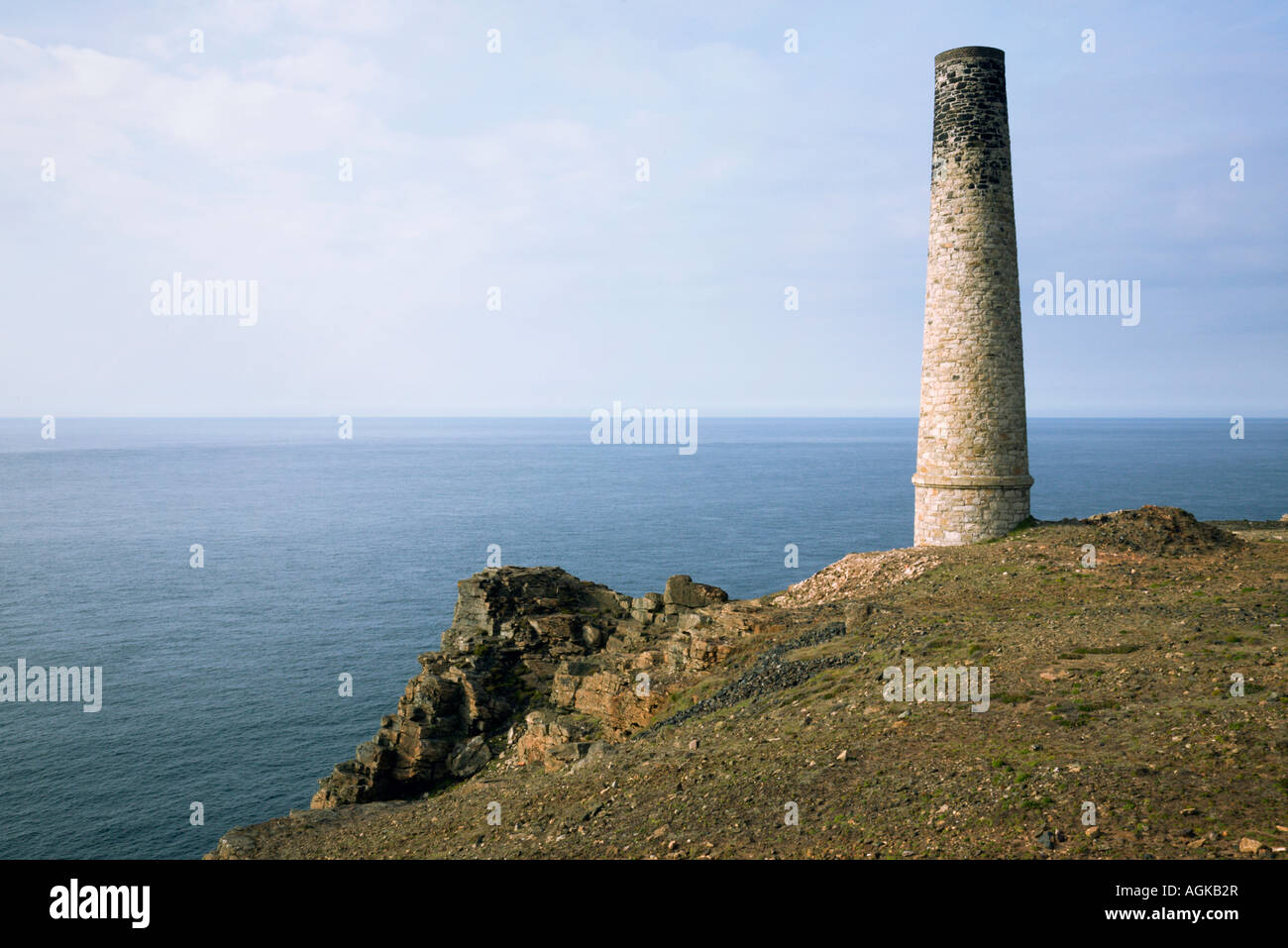 Levant Mine calciner chimney stack preserved by the National Trust and ...