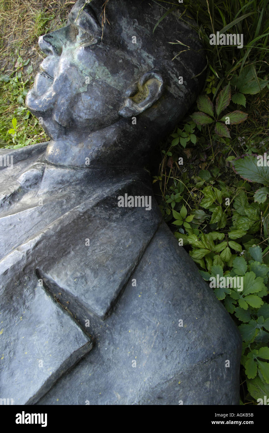 Mogosoaia, statue of Petru Groza in backyard Stock Photo - Alamy