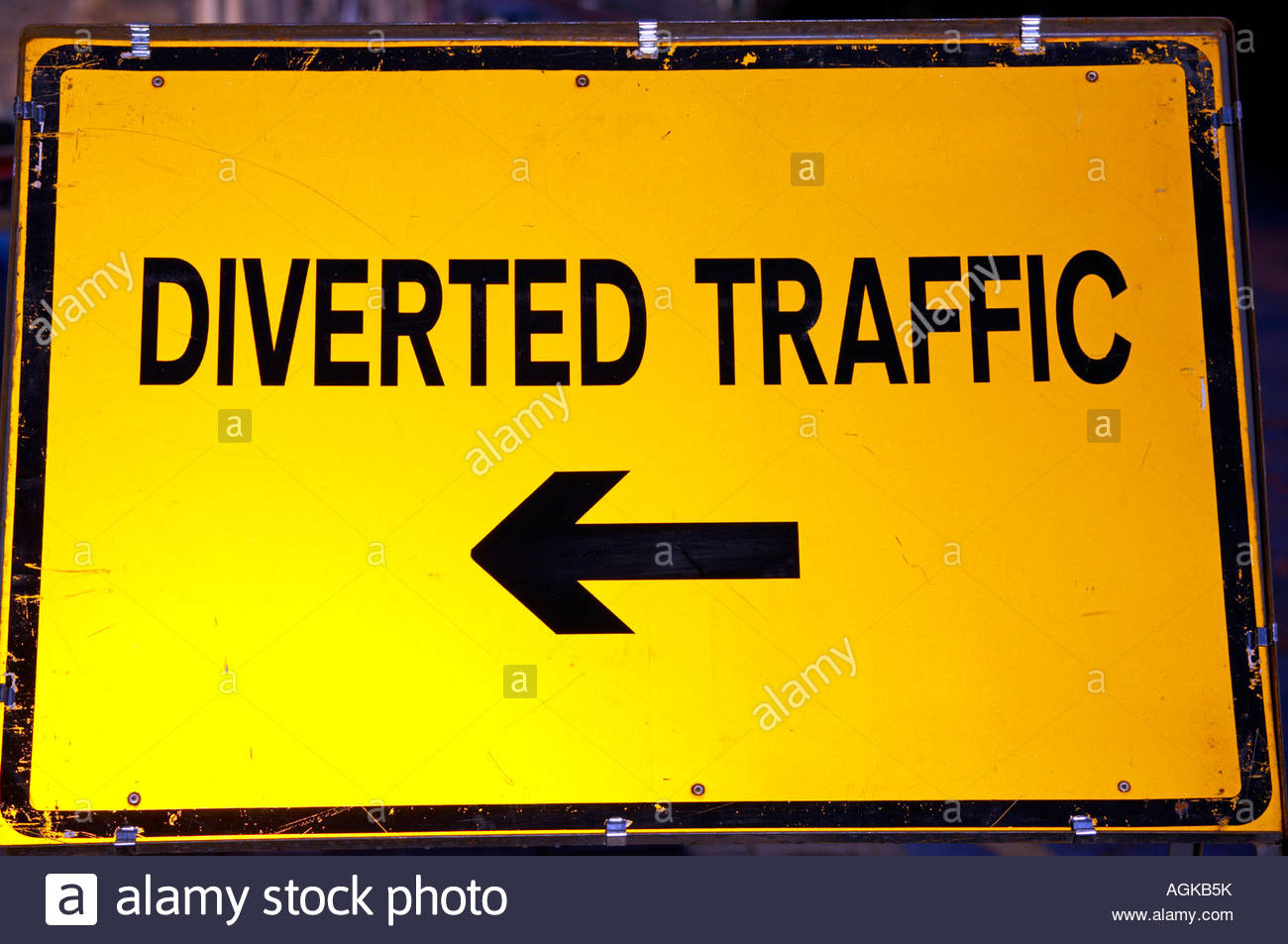 Diverted traffic signpost Stock Photo - Alamy Diverted traffic signpost Stock Photo - Alamy