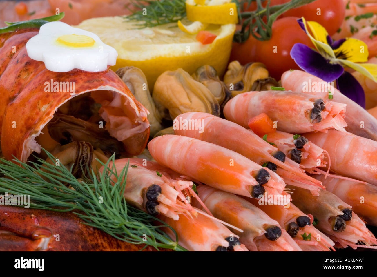 Selection of seafood ready to eat Stock Photo - Alamy