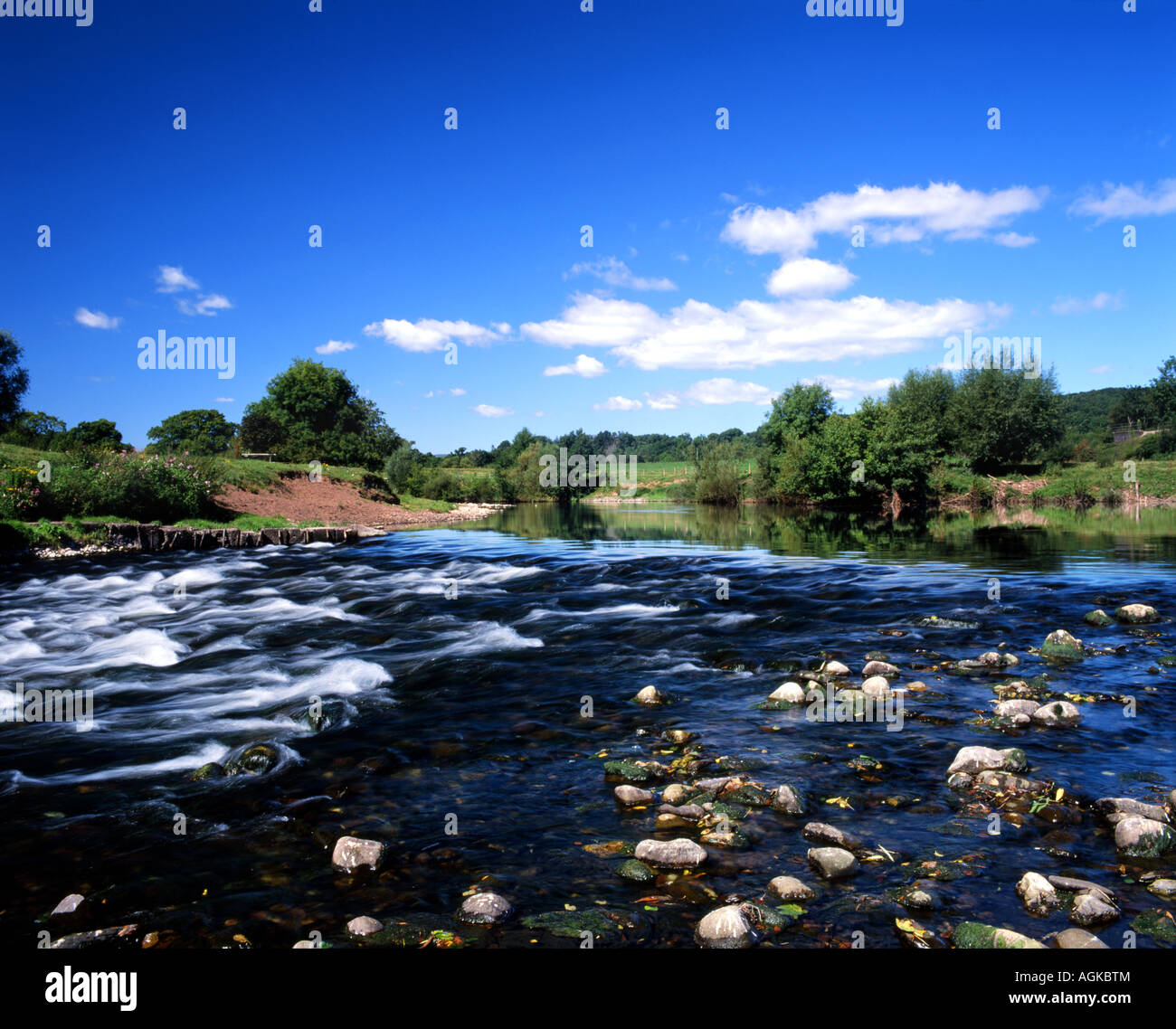 river usk from the usk valley walk the bryn near abergavenny ...