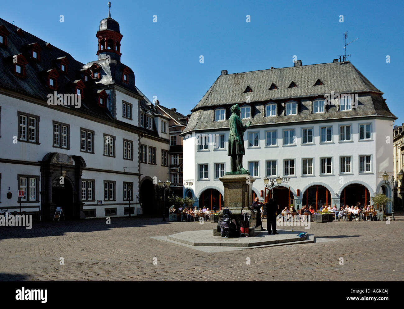 Town Hall and Café, Jesuit Square in Koblenz, Germany Stock Photo - Alamy
