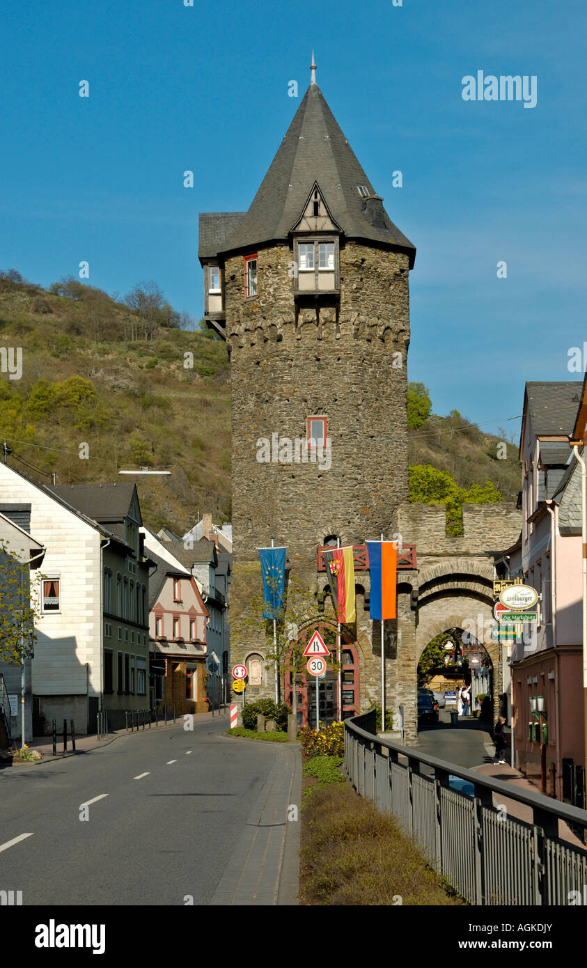 The Upper Gate of the town wall in Braubach, Germany Stock Photo - Alamy