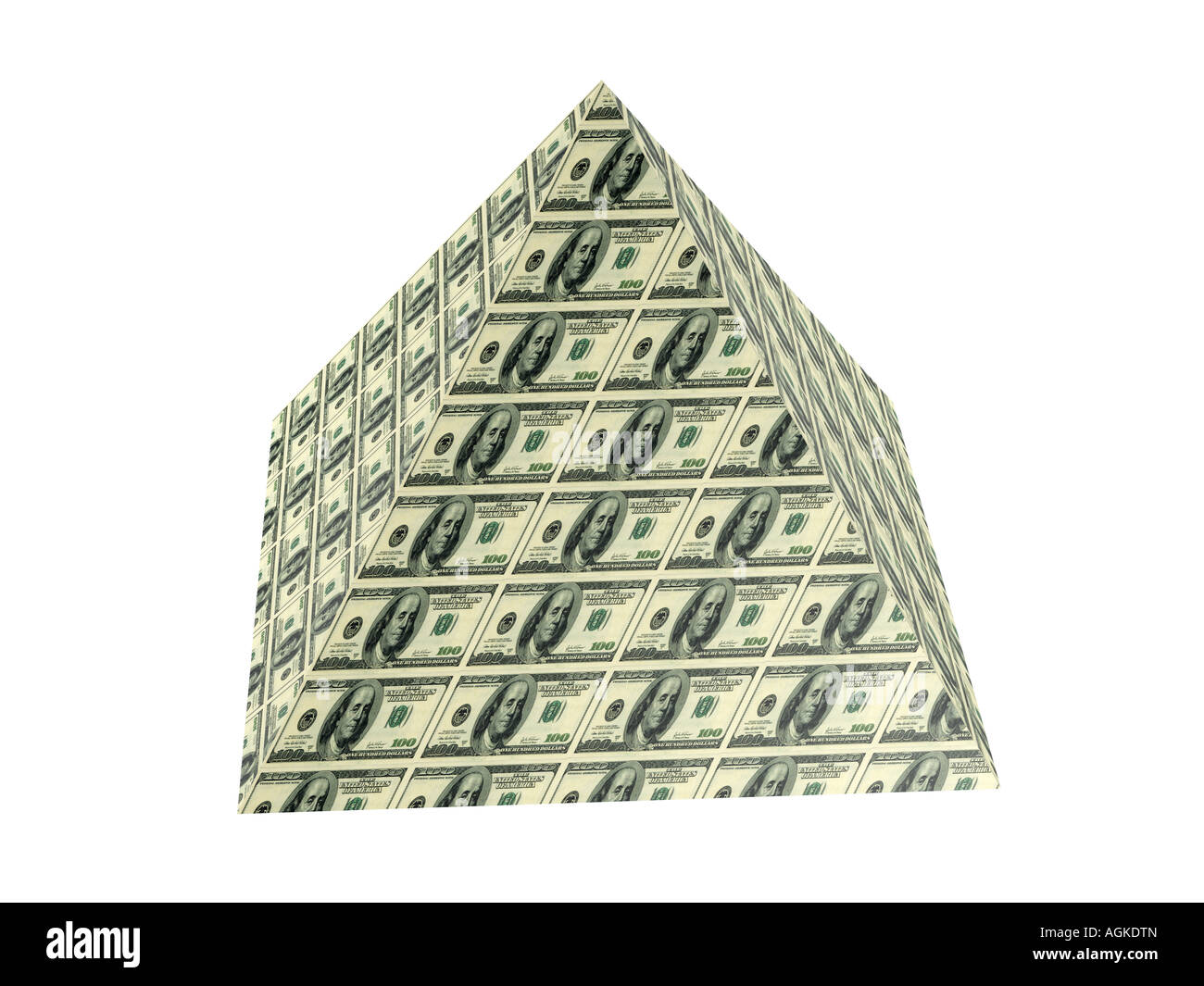 The pyramid painted into United States dollars Stock Photo - Alamy