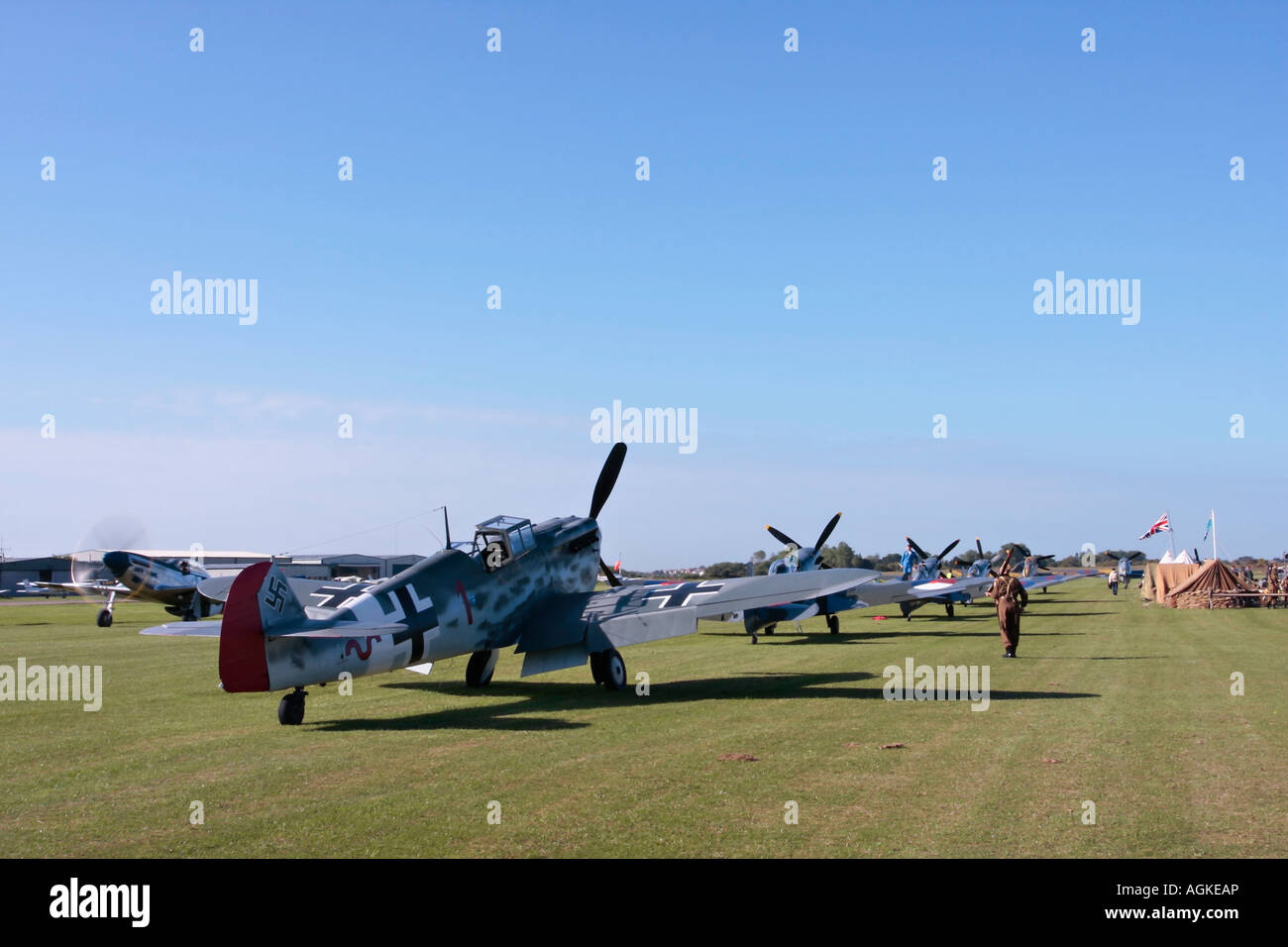 Messerschmitts on static display at Shoreham Airshow Stock Photo - Alamy