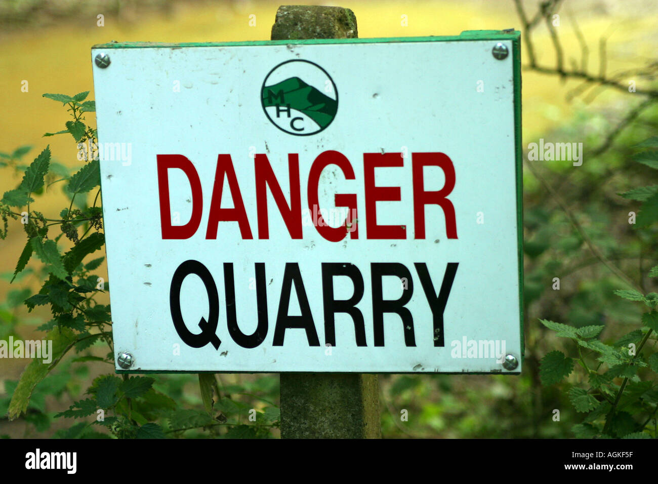 danger quarry sign Stock Photo - Alamy