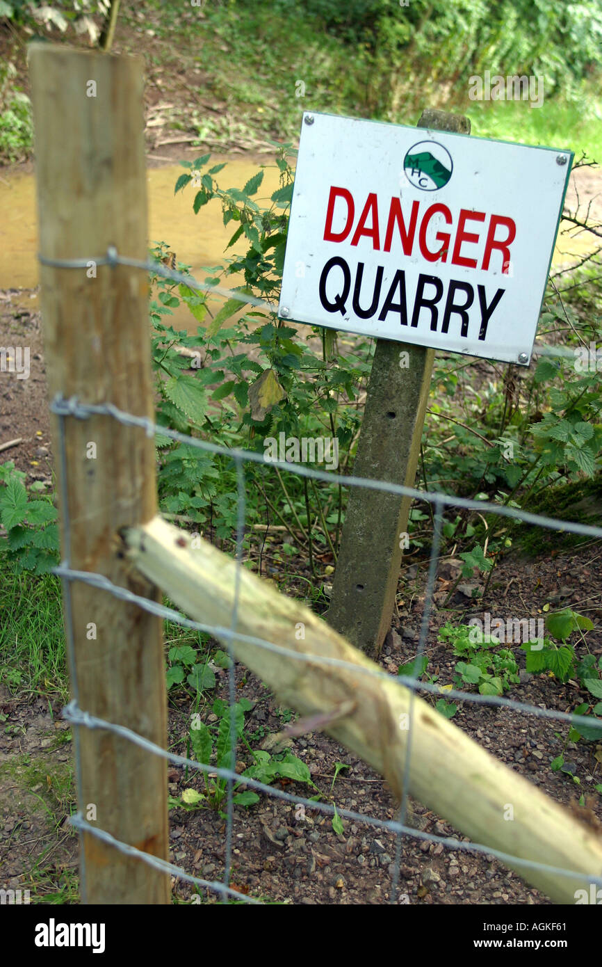 danger quarry sign Stock Photo - Alamy