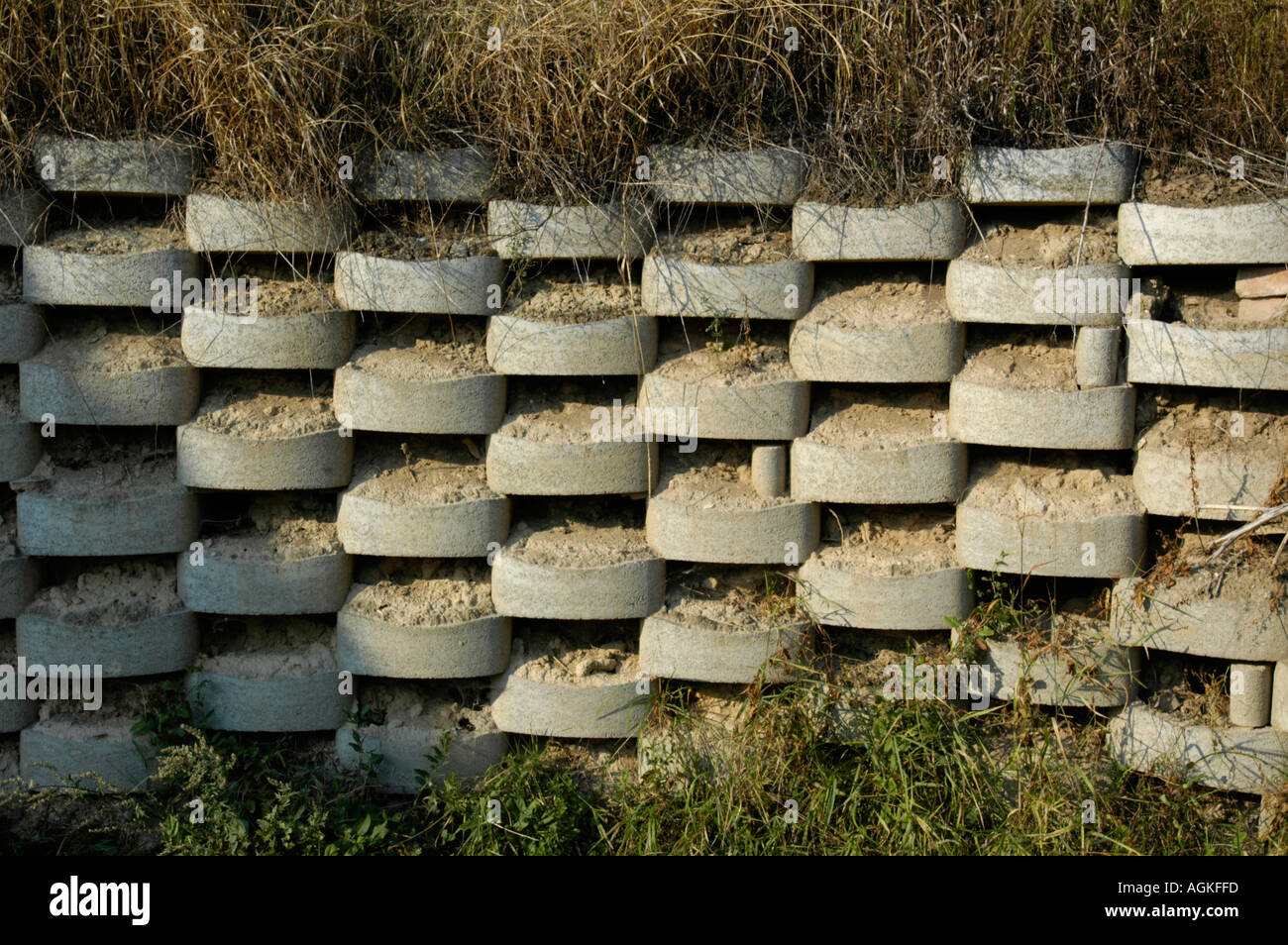 wall of concrete element stones Stock Photo - Alamy