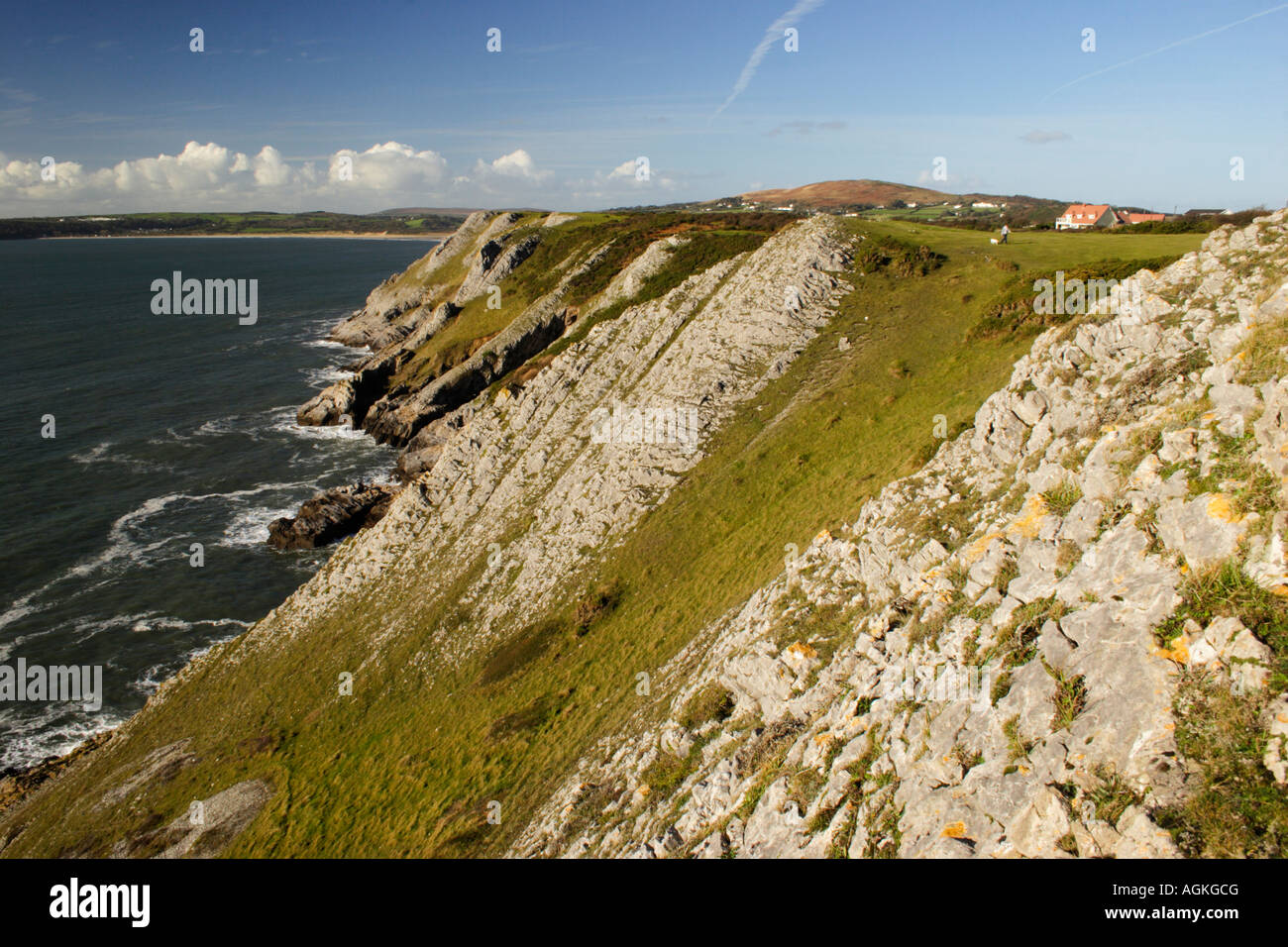 Horizontal photograph of Pennard Cliffs, Gower Peninsula, South Wales ...