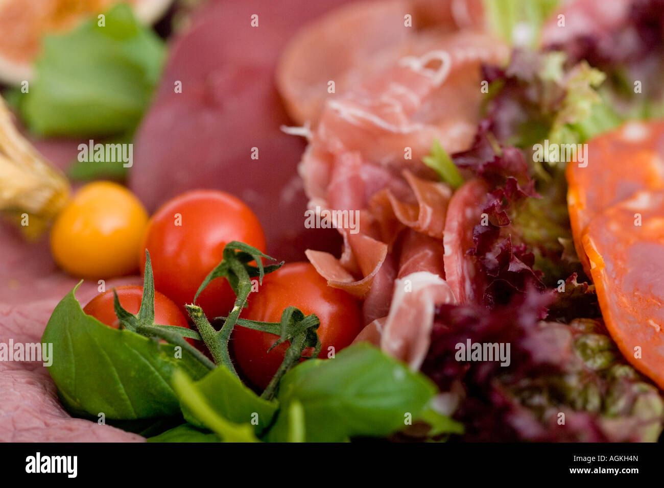 Selection of cooked meats and salad Stock Photo - Alamy