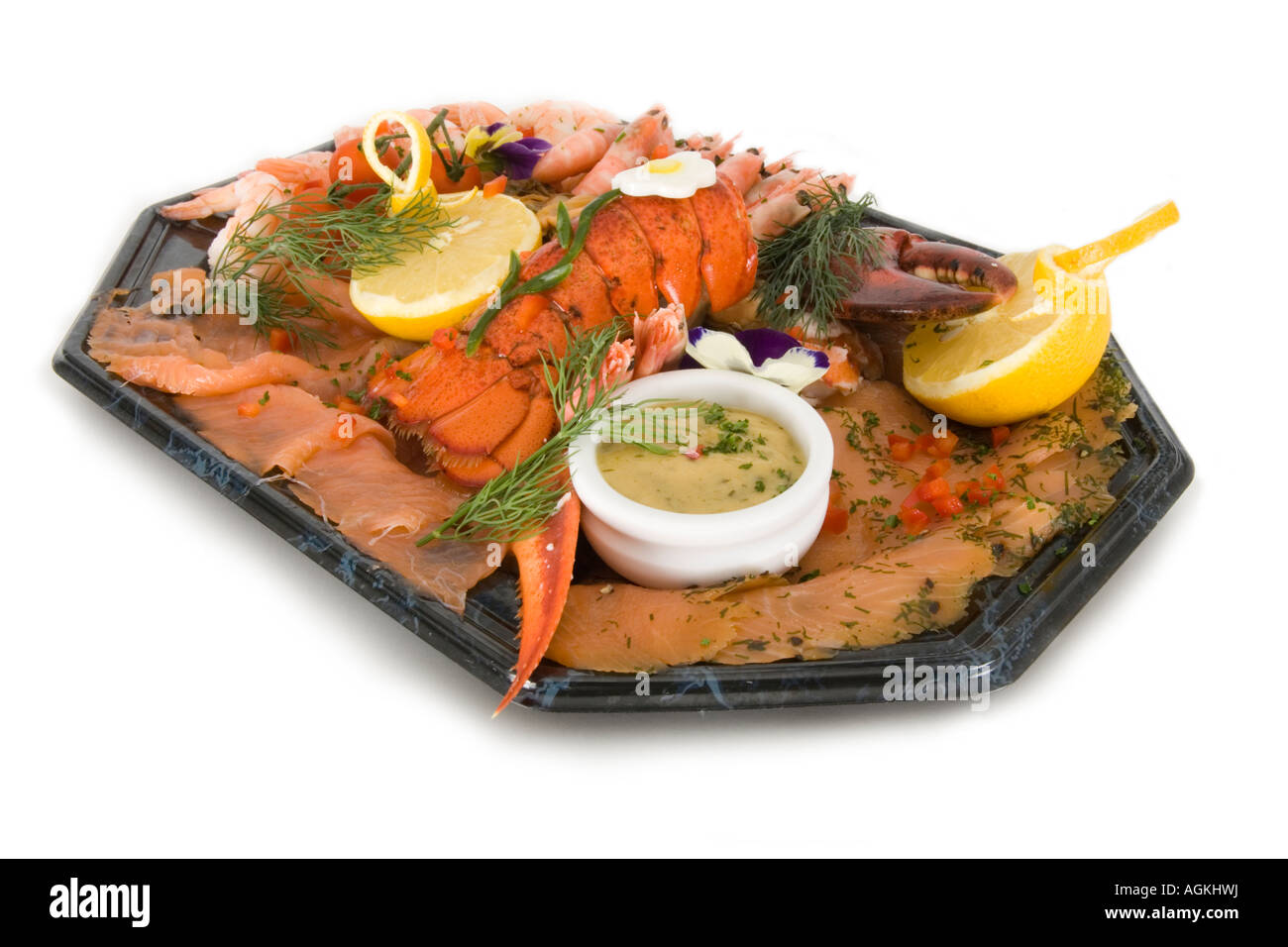 Selection of seafood on tray Stock Photo - Alamy