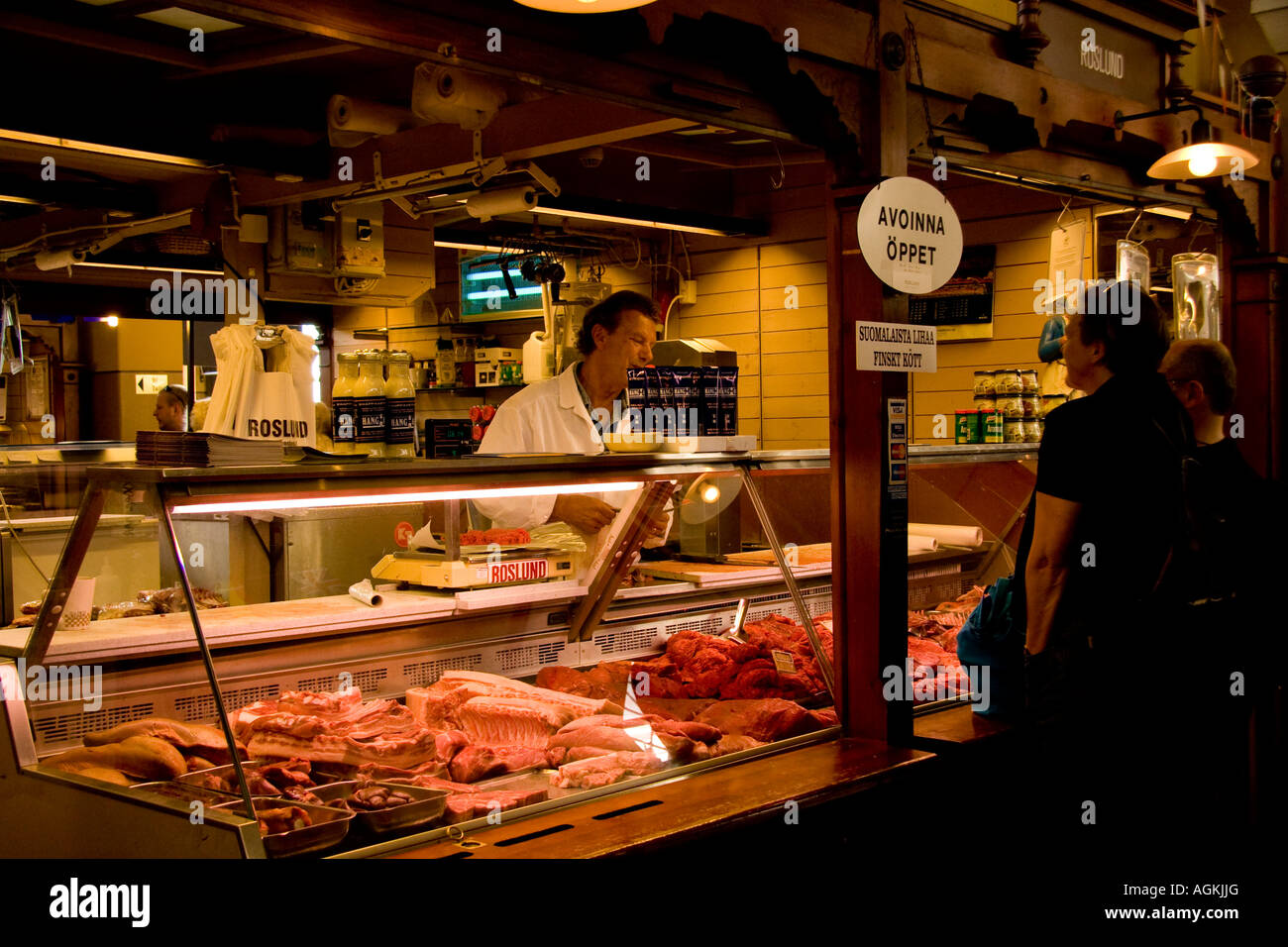 Europe, Finland, Helsinki. Indoor Scene at a stall in Market Hall Stock ...