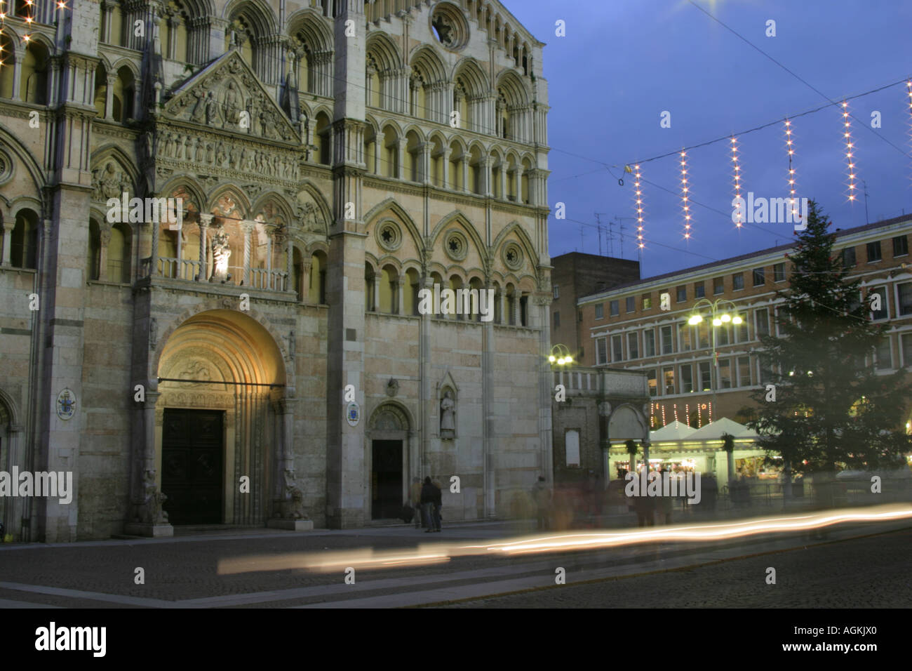 The main facade of the Ferrara's cathedral, Italy Stock Photo - Alamy
