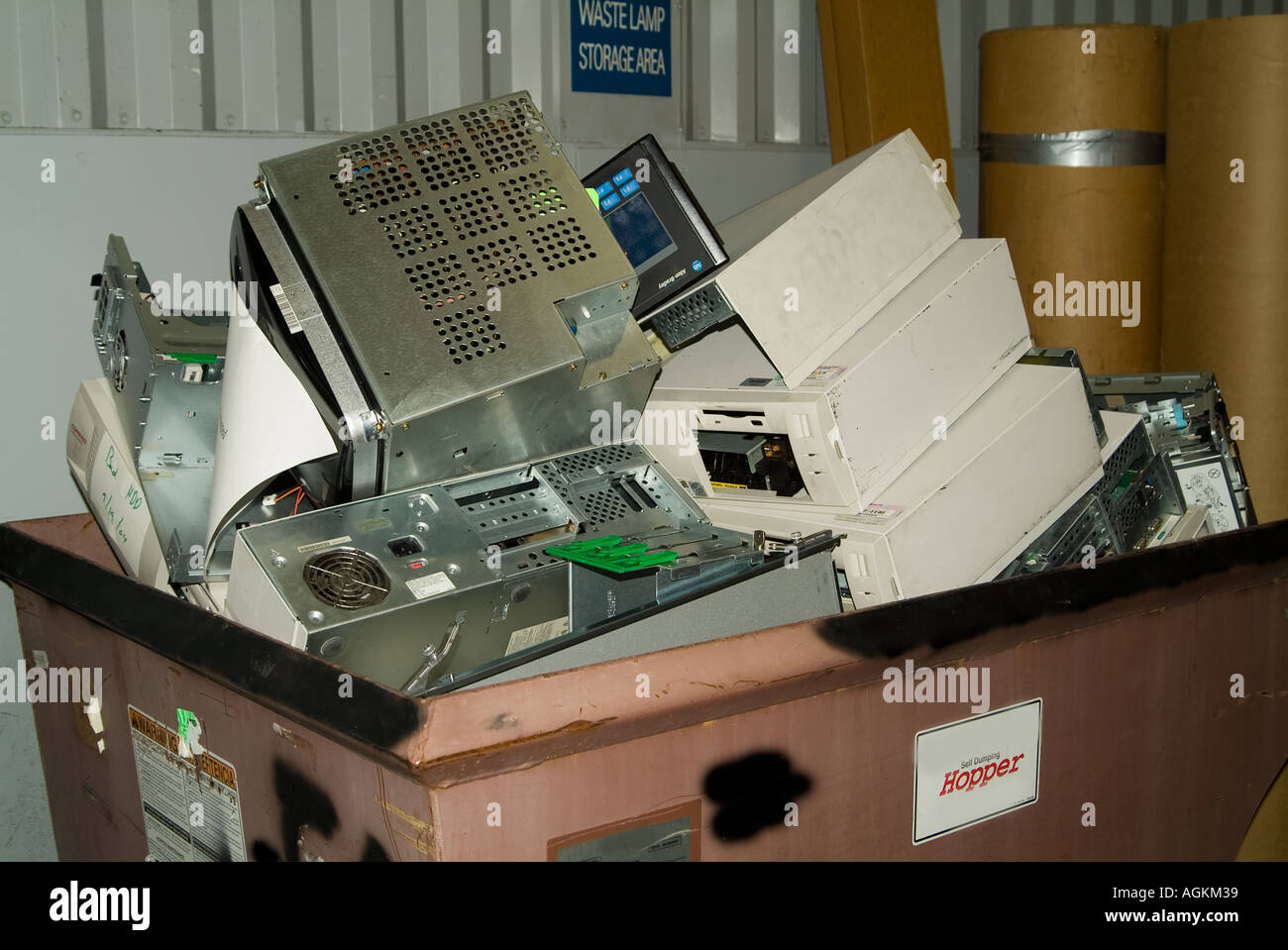 Dumpster full of scrapped computers Stock Photo - Alamy