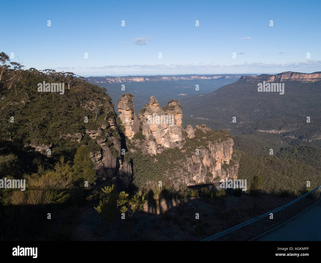 The Three Sisters at Echo Point in the Blue Mountains with tourist ...