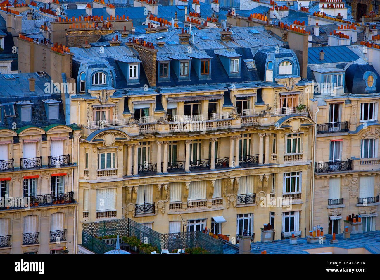 Europe, France, Paris. Aerial view of buildings seen from the Eiffel ...