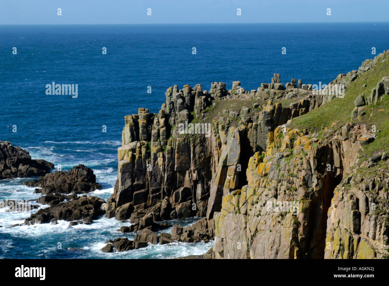 Cornwall England cliffs and sea at Land s End Stock Photo - Alamy