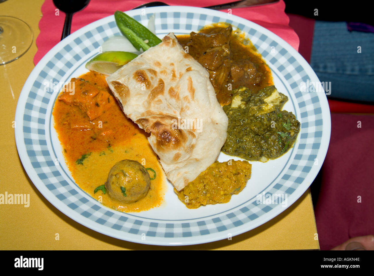 Plate full of Indian food Stock Photo - Alamy