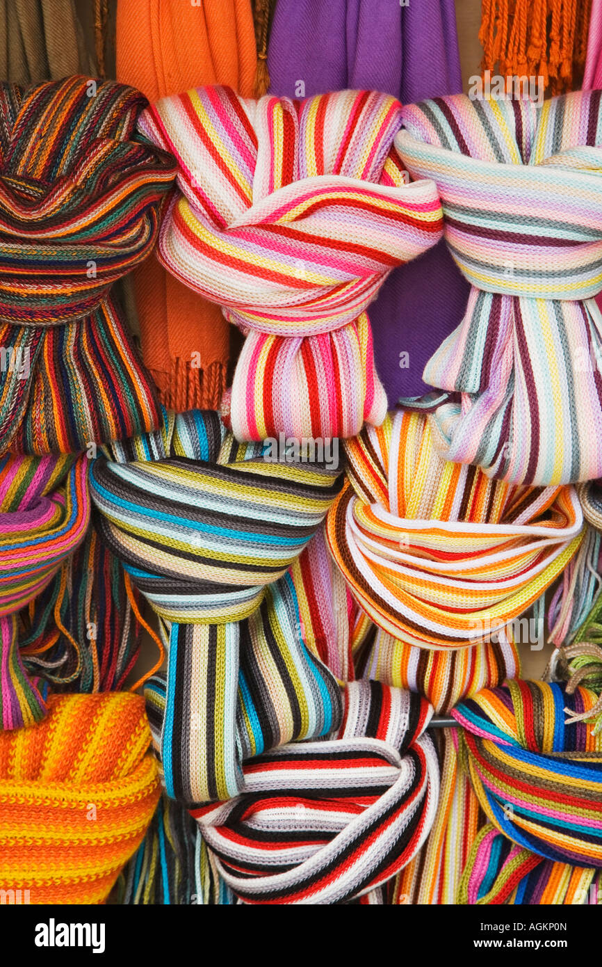 Europe, Italy, Pisa. Colorful scarfs for sale at a market Stock Photo ...